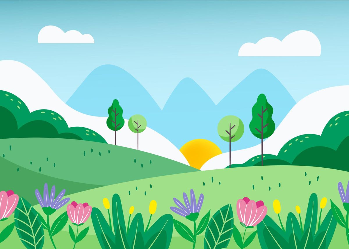 'Beautiful Spring Landscape' Poster by Artistic Shop | Displate