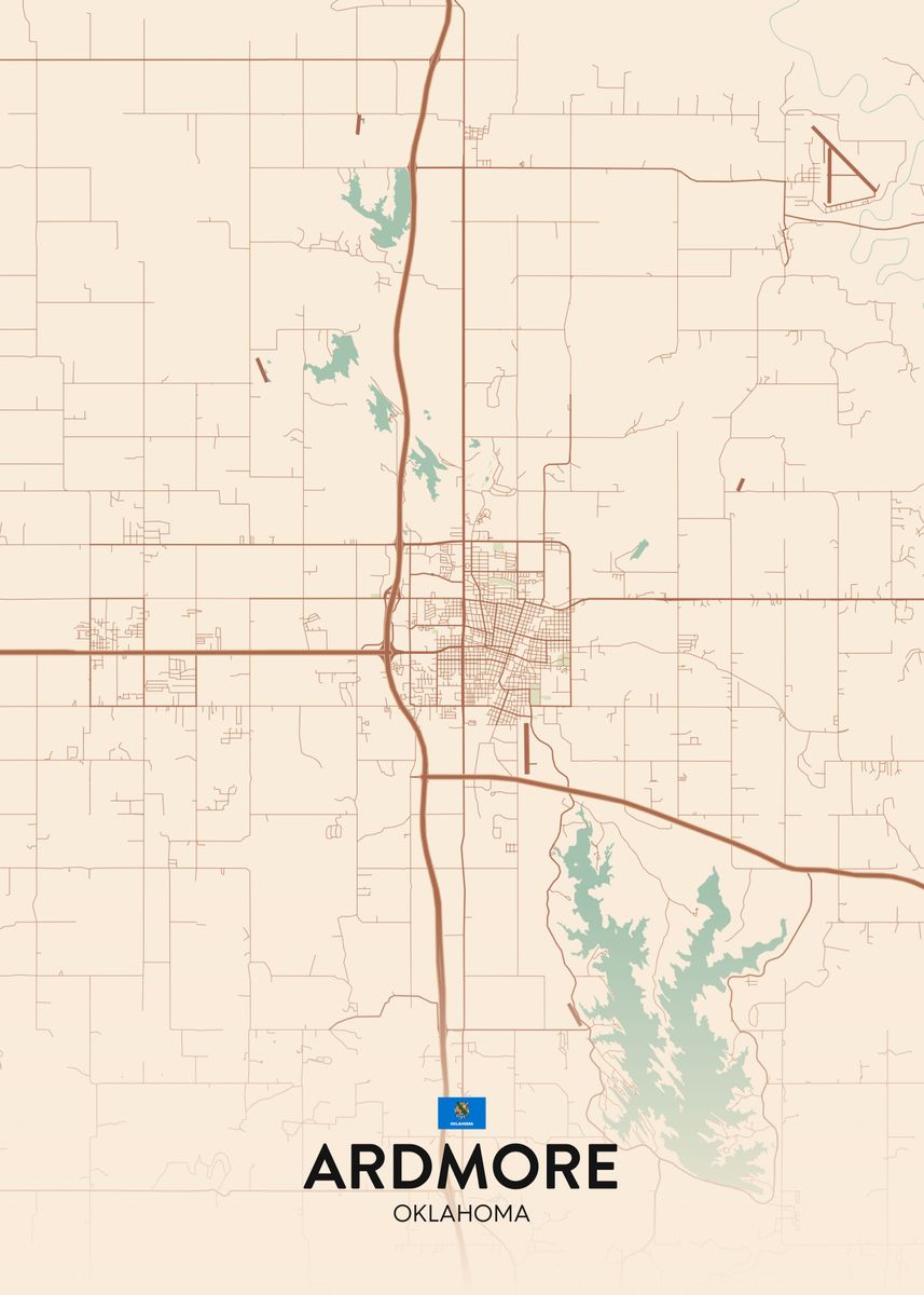 'Ardmore OK' Poster, picture, metal print, paint by IMR Designs | Displate