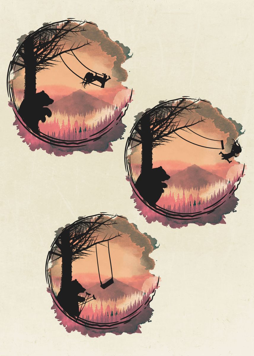 'Bear and Bears' Poster by Ilya Danilov | Displate