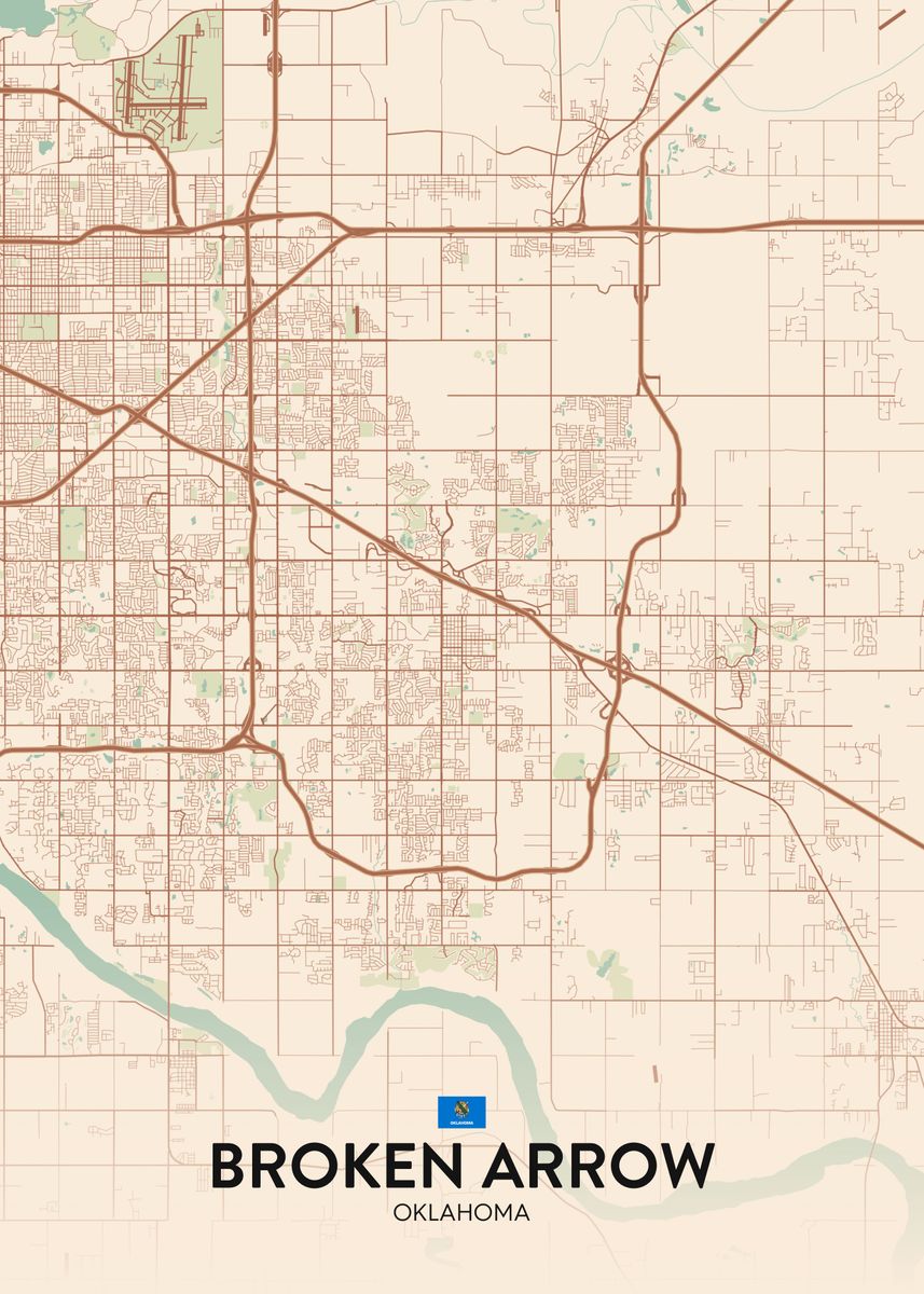 'Broken Arrow OK' Poster, picture, metal print, paint by IMR Designs ...