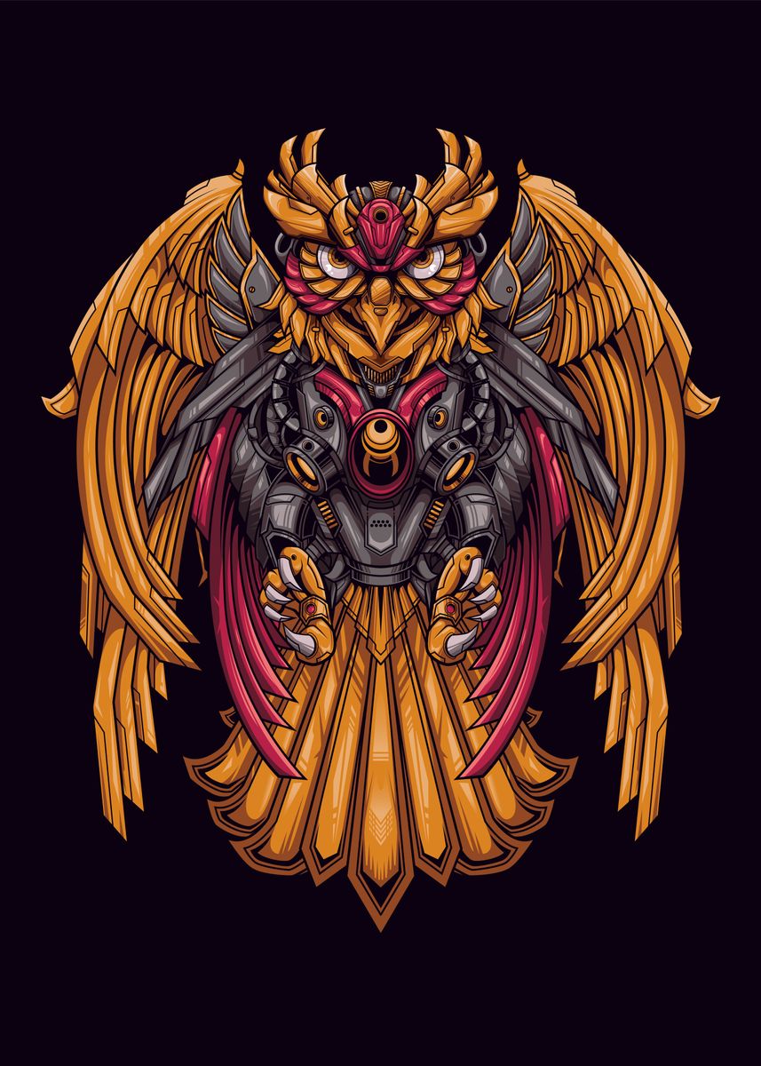 'CYBER OWL' Poster, picture, metal print, paint by Tegar Pangestu ...