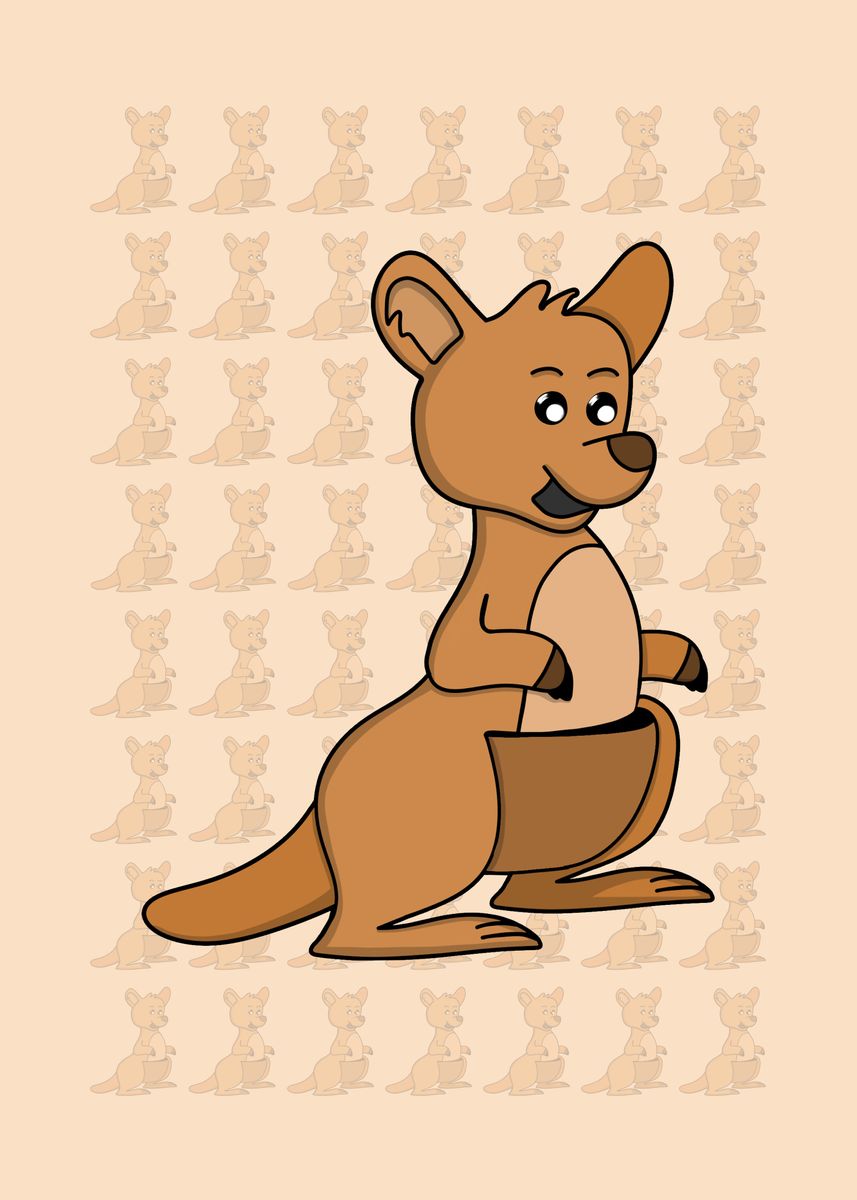 'Adorable Happy Kangaroo' Poster by diego carvalho | Displate