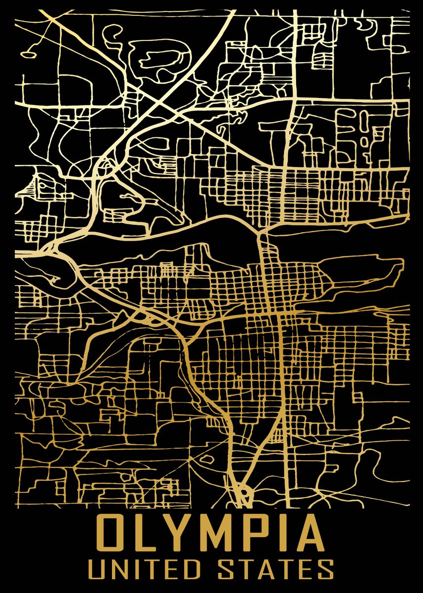 'Olympia USA City Map' Poster by SheldonBennett Studio | Displate