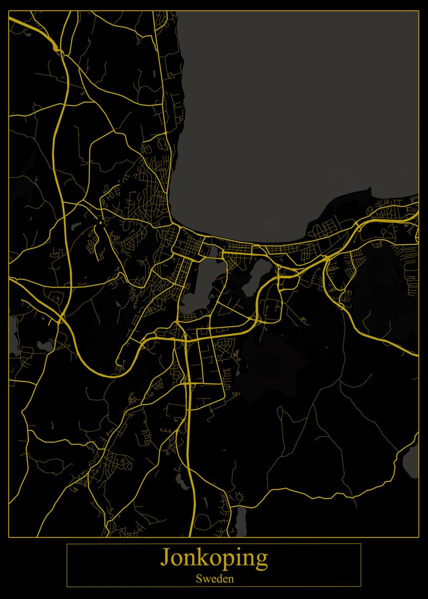 'Jonkoping Sweden' Poster, picture, metal print, paint by Zake Yonkou ...