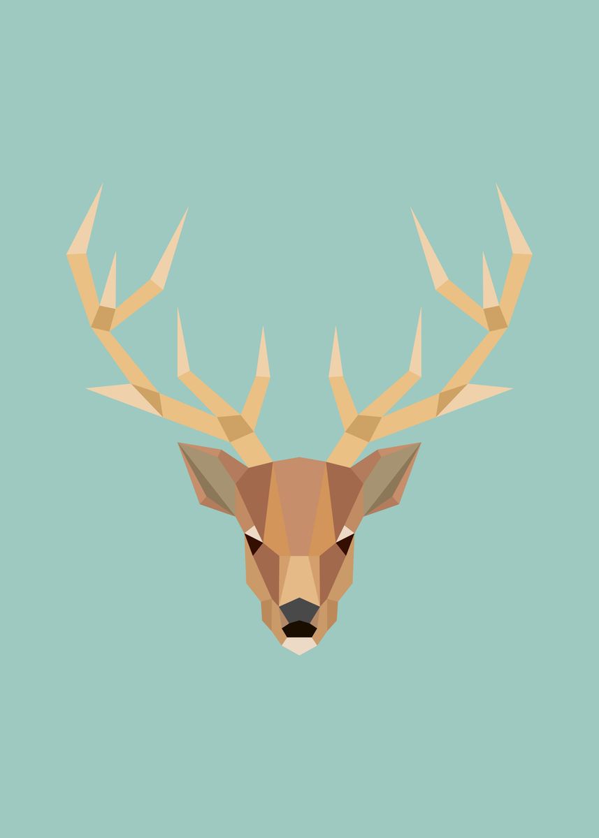'Deer' Poster, picture, metal print, paint by Twenty Artstyle | Displate