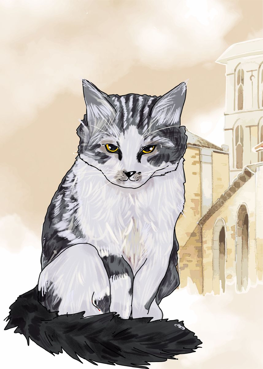 'Cat Wandering' Poster, picture, metal print, paint by EDM Project ...