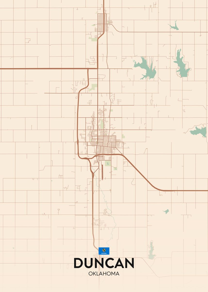 'Duncan OK' Poster, picture, metal print, paint by IMR Designs | Displate