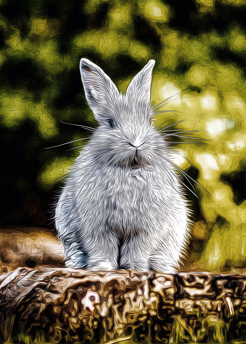 'Rabbit' Poster, picture, metal print, paint by Tiker Arts | Displate