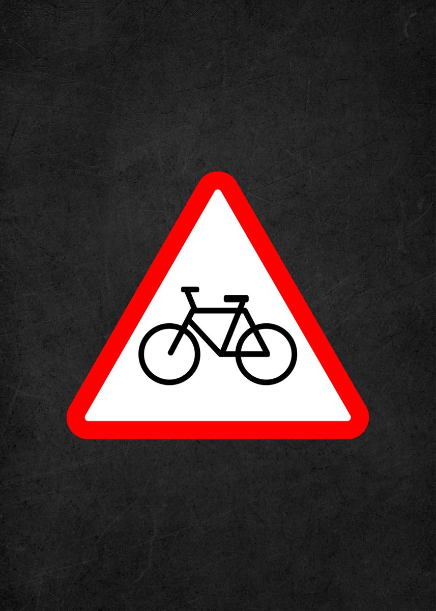 'bike line sign' Poster, picture, metal print, paint by Bestselling ...