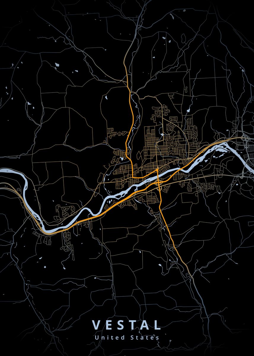 'Vestal NY' Poster, picture, metal print, paint by Deeo | Displate