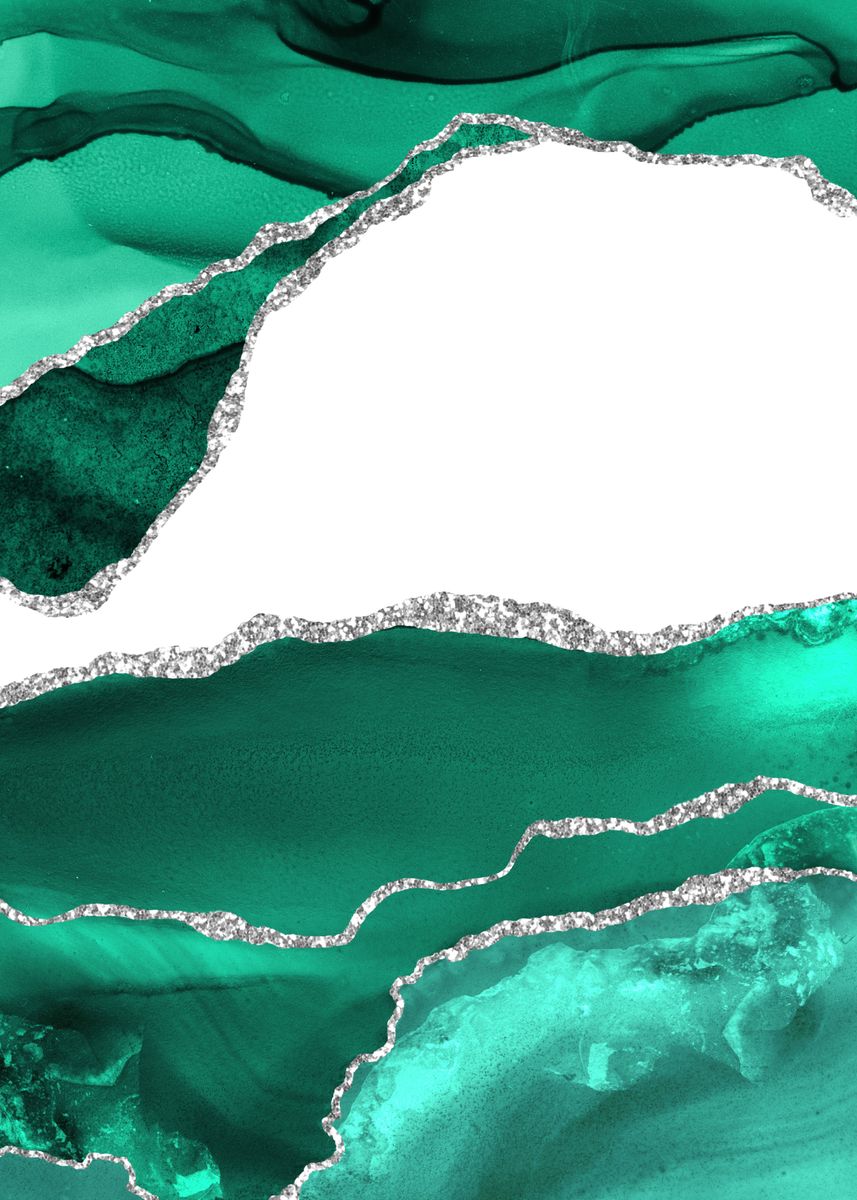 'Seafoam Silver Agate 08' Poster, picture, metal print, paint by Aloke Design | Displate