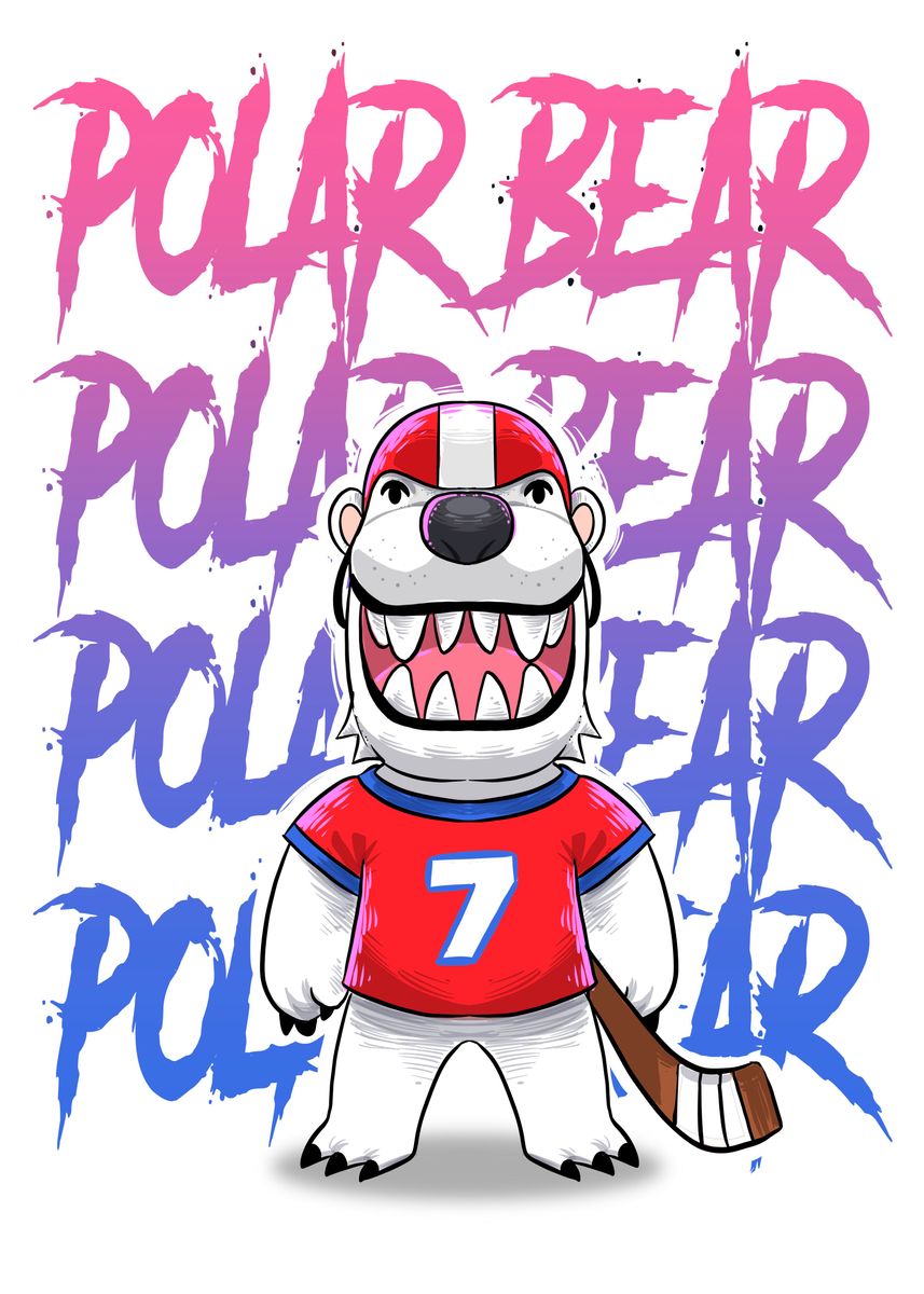 'STUMBLE GUYS POLAR BEAR ' Poster, picture, metal print, paint by ...