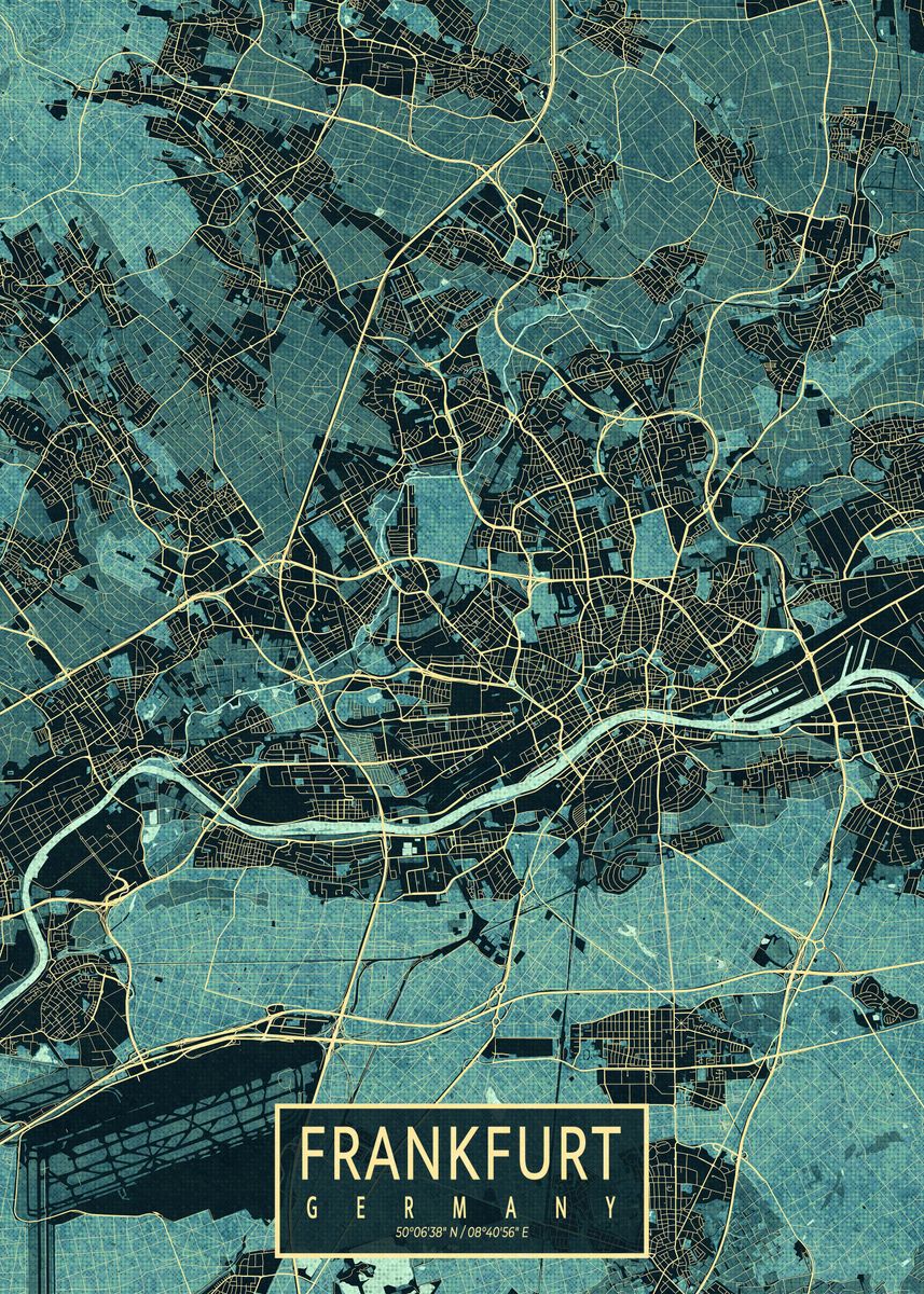 Elegantes Frankfurt City Map Bilder
