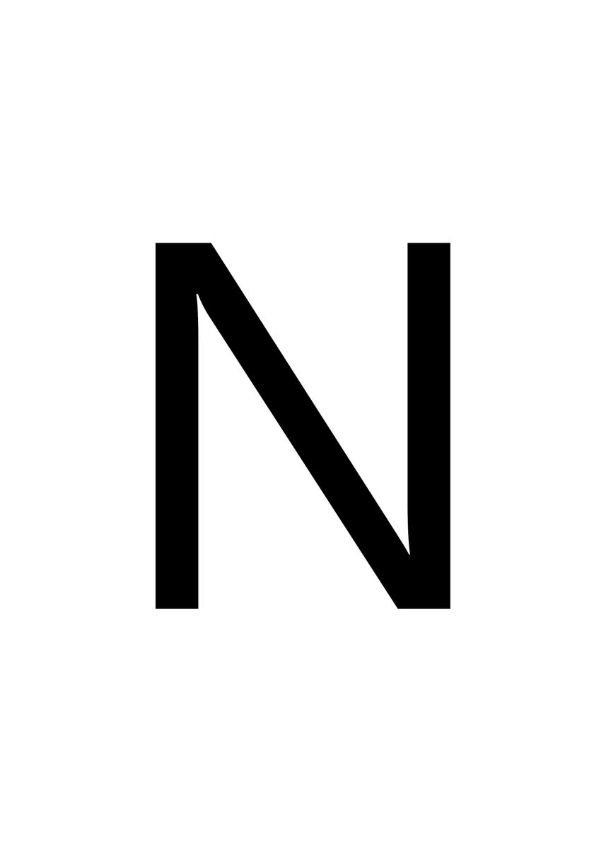 'N' Poster, picture, metal print, paint by Number Nine | Displate