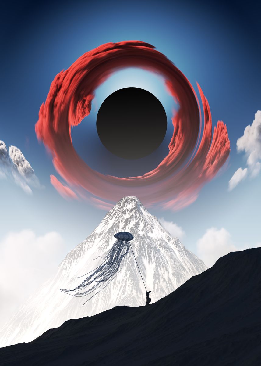 'Enso' Poster, picture, metal print, paint by Bastian Hantsch | Displate