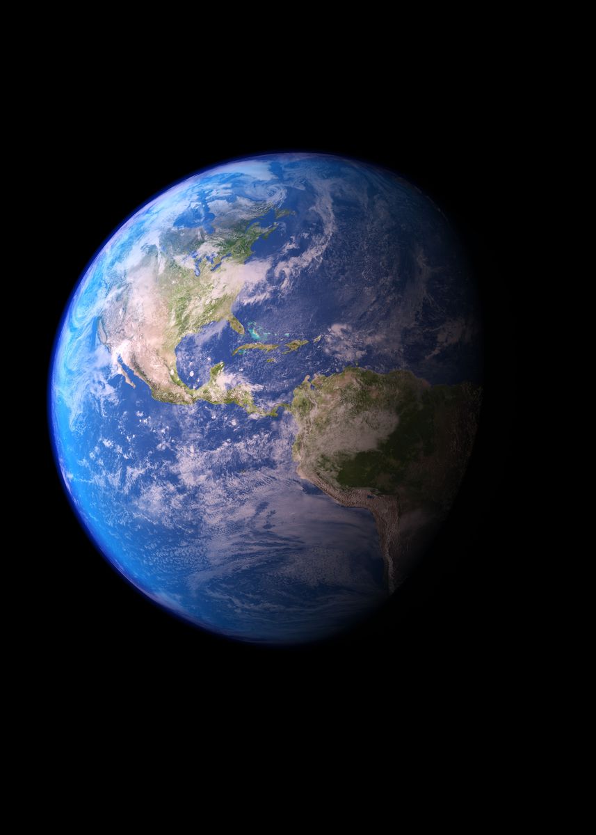 'Earth America View' Poster, picture, metal print, paint by dkDesign ...