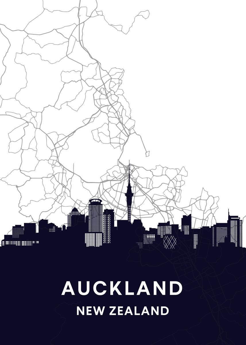 'Auckland New Zealand' Poster by Urrutia German | Displate