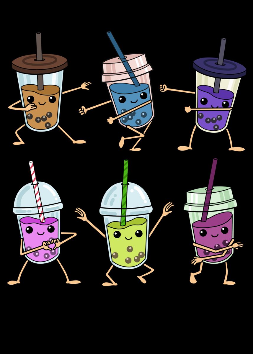 'Funny Bubble Tea Gift Kids' Poster, picture, metal print, paint by ...
