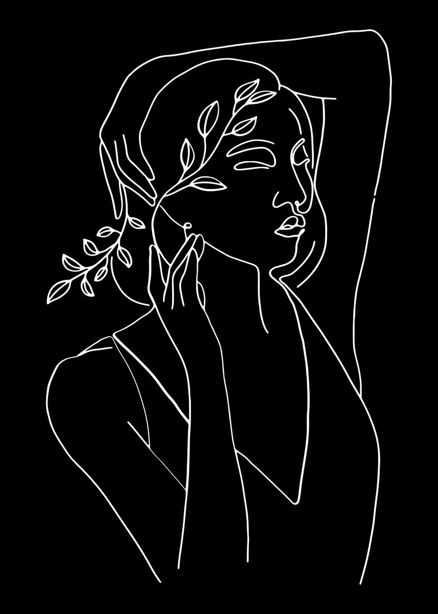 'One Line Art Woman' Poster by Color My Wall | Displate