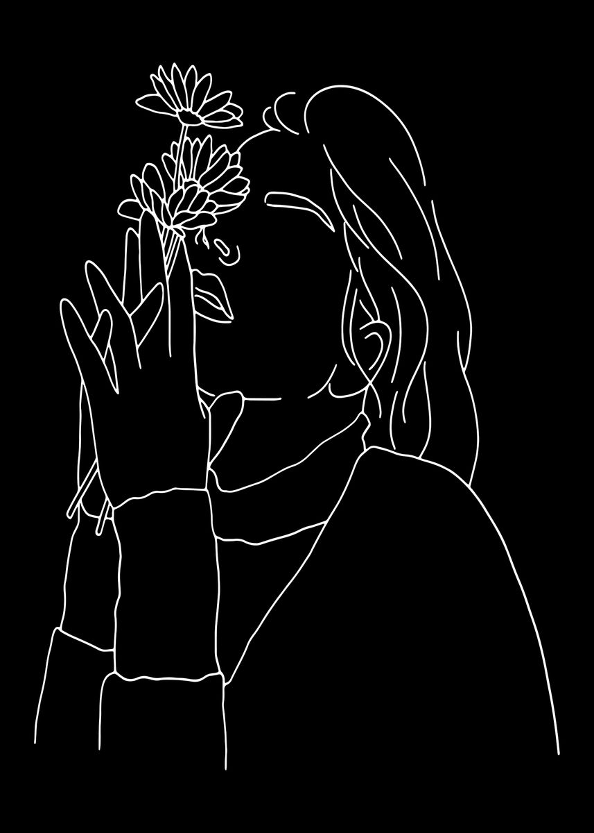 'One Line Art Woman' Poster, picture, metal print, paint by Color My ...