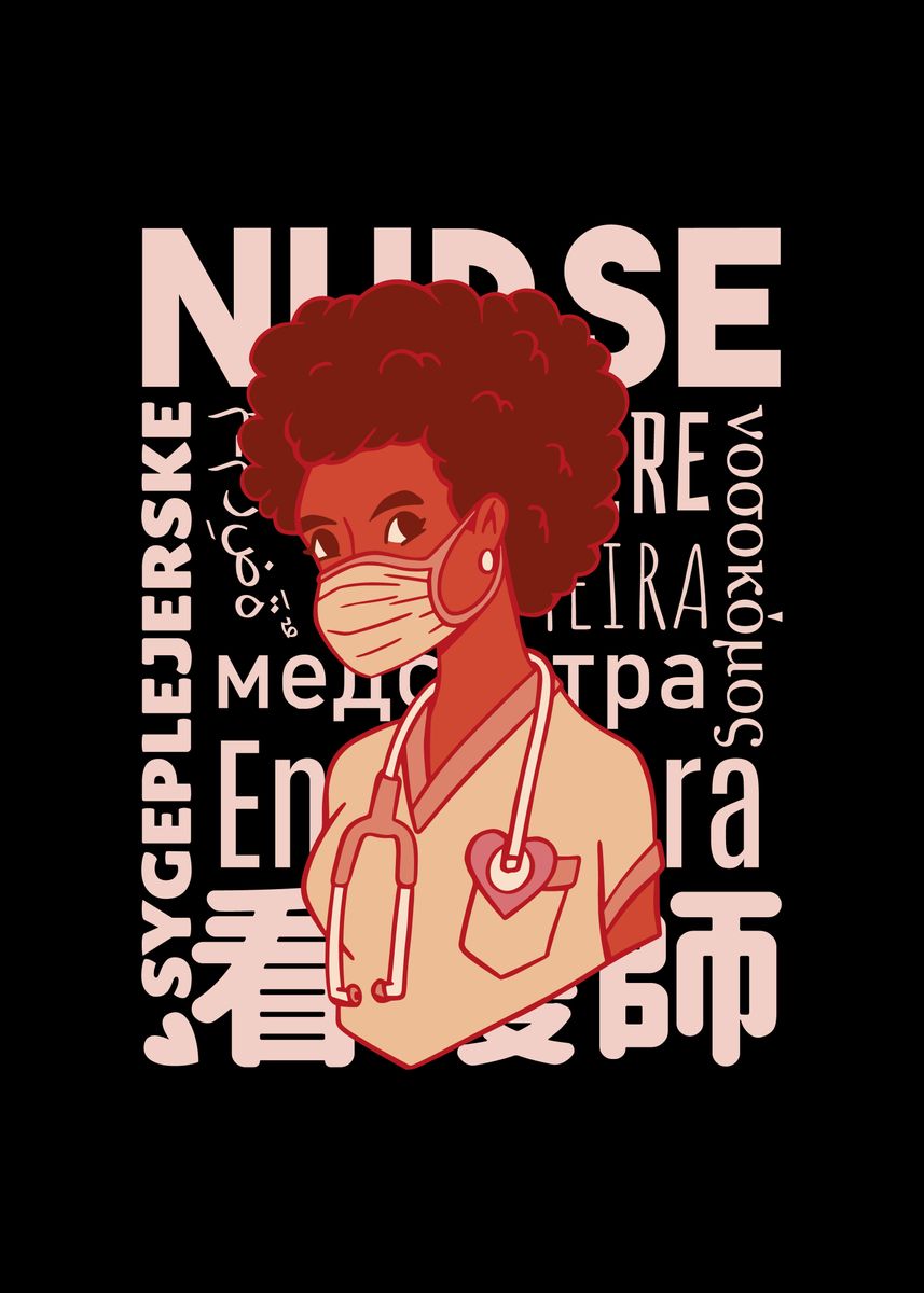 'Black woman nurse' Poster, picture, metal print, paint by ...