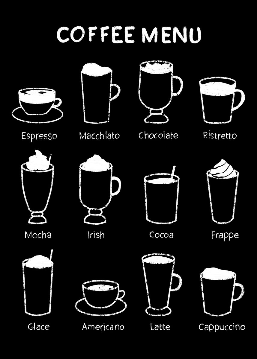 'Coffee menu ' Poster, picture, metal print, paint by herikurny27 ID ...