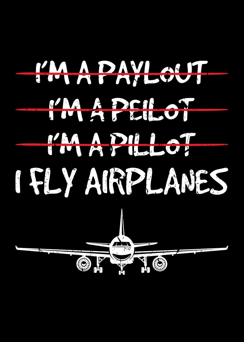 'Commercial Airplane Pilots' Poster, picture, metal print, paint by ...