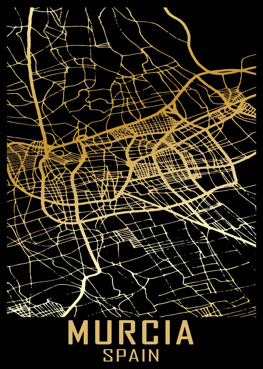 'Murcia Spain City Map' Poster by SheldonBennett Studio | Displate