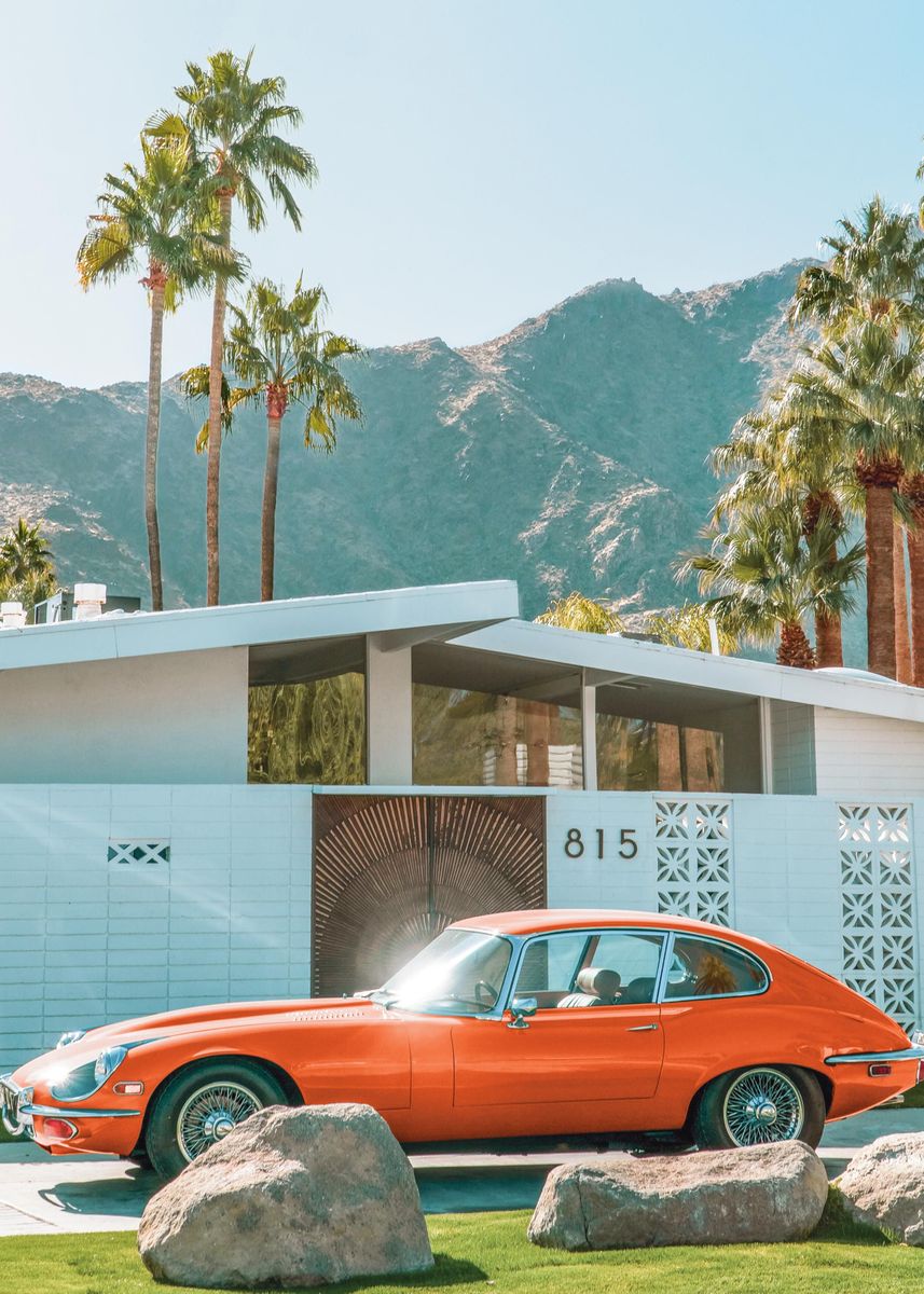 'Red Car' Poster, picture, metal print, paint by Haus and Hues | Displate