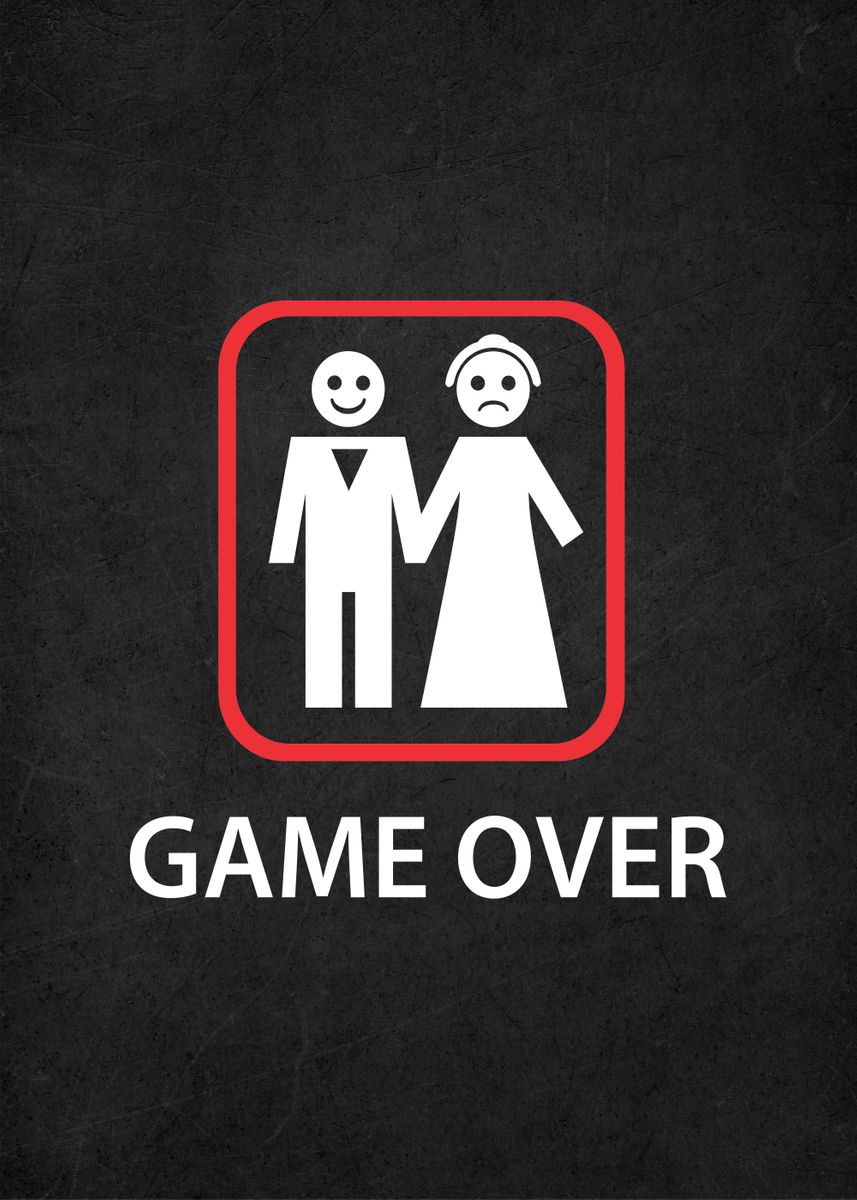 'game over' Poster, picture, metal print, paint by Bestselling Displate ...
