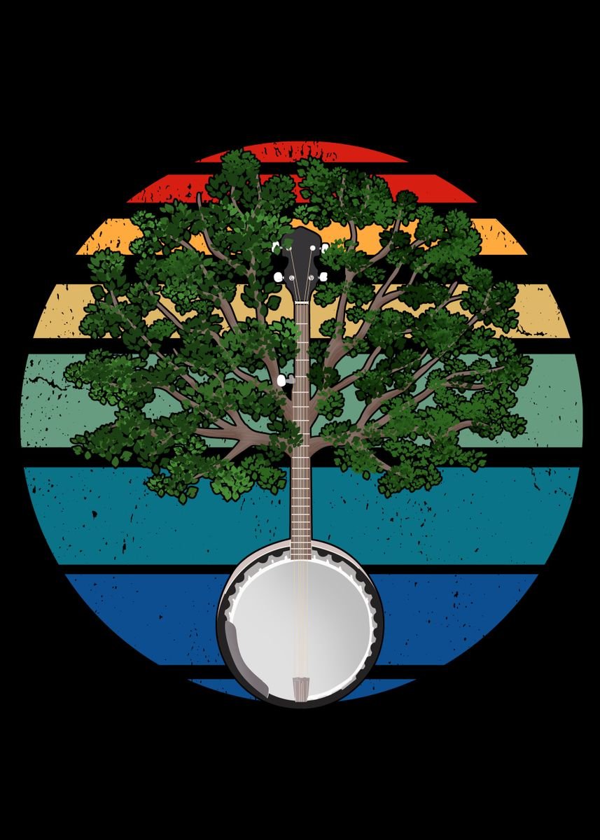 'Country Music Gift Banjo ' Poster by PangolinArts | Displate