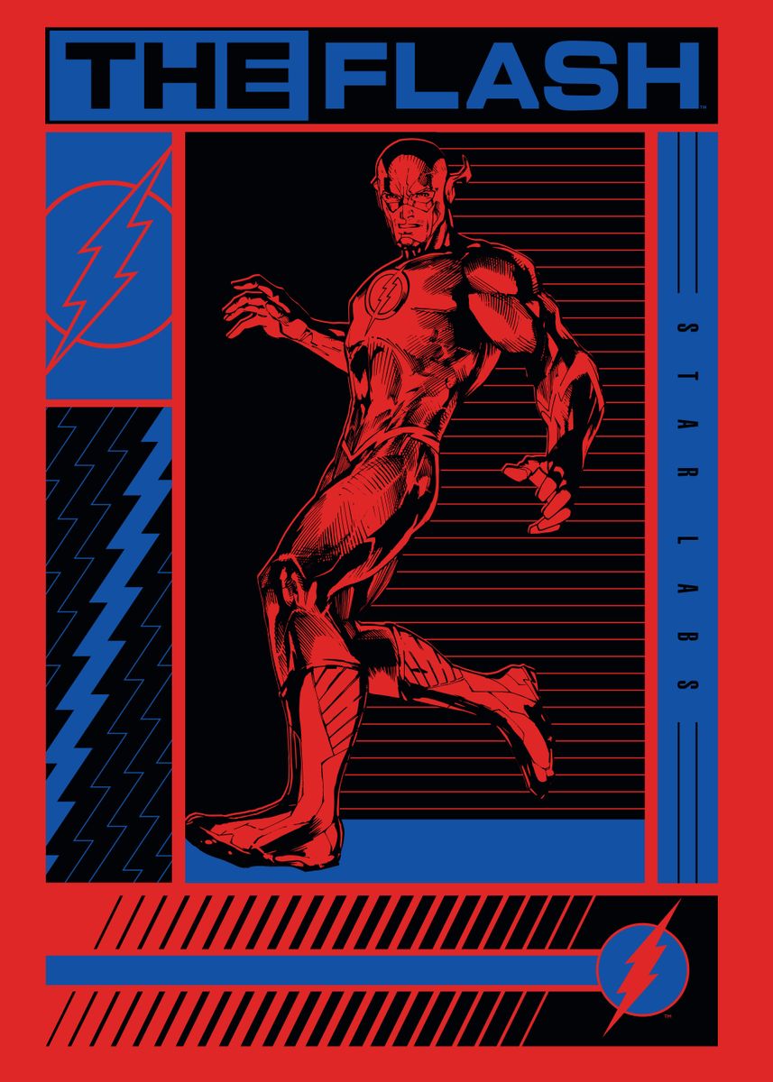 'Blue Flash' Poster, picture, metal print, paint by DC Comics | Displate