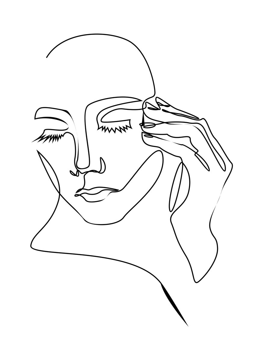 'one line art' Poster, picture, metal print, paint by saka coffee ...