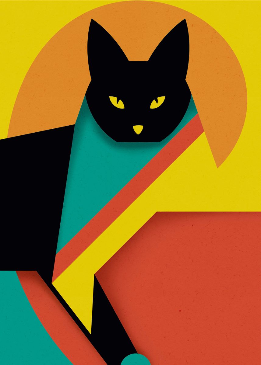 'Bauhaus cat 2' Poster, picture, metal print, paint by Alternative ...