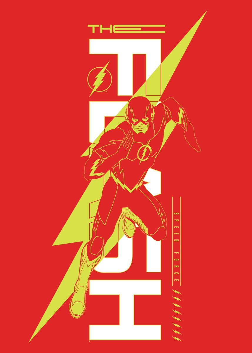 'Red Flash' Poster, picture, metal print, paint by DC Comics | Displate
