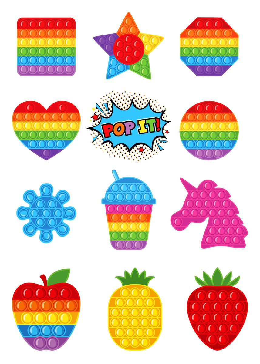 'Pop it Collection Figures ' Poster, picture, metal print, paint by Max ...