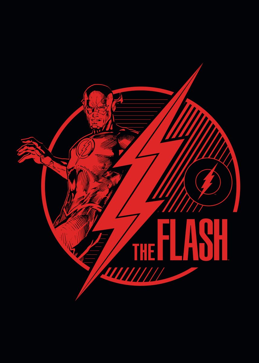 'Black & Red Flash' Poster, picture, metal print, paint by DC Comics ...