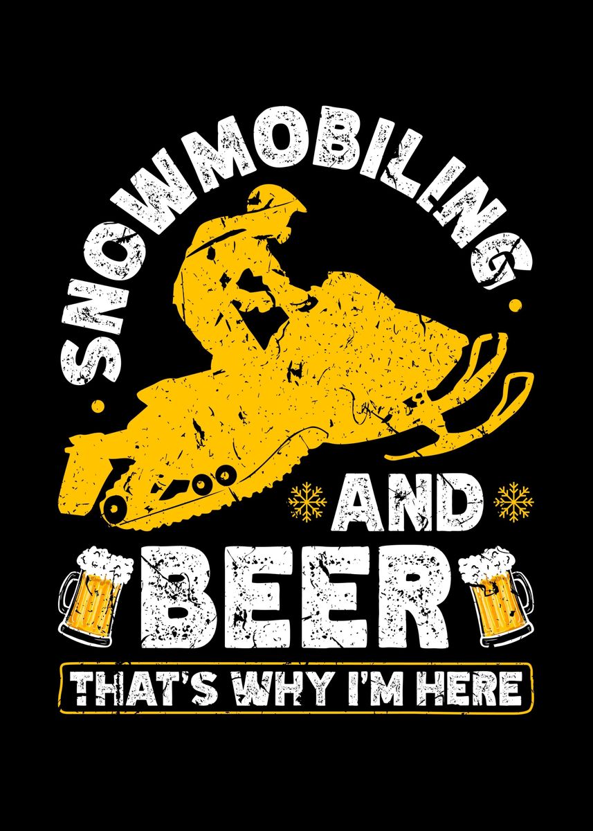 'Snowmobile Sled Gift' Poster by HumbaHarry Geitner | Displate