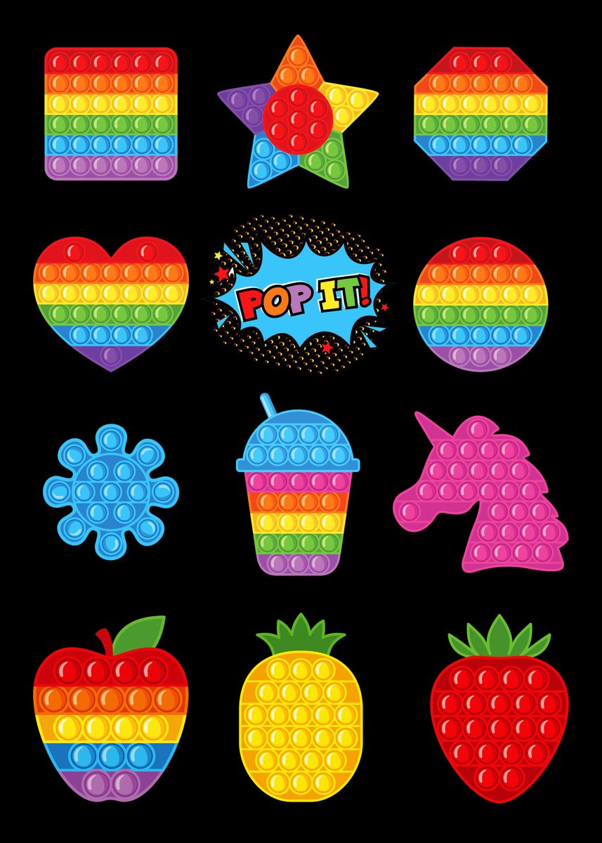 'Pop it collection' Poster by Max Ronn | Displate