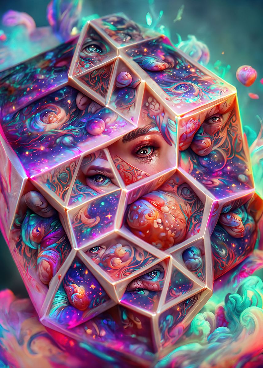 'Infinity Cube 2' Poster, picture, metal print, paint by Machine ...