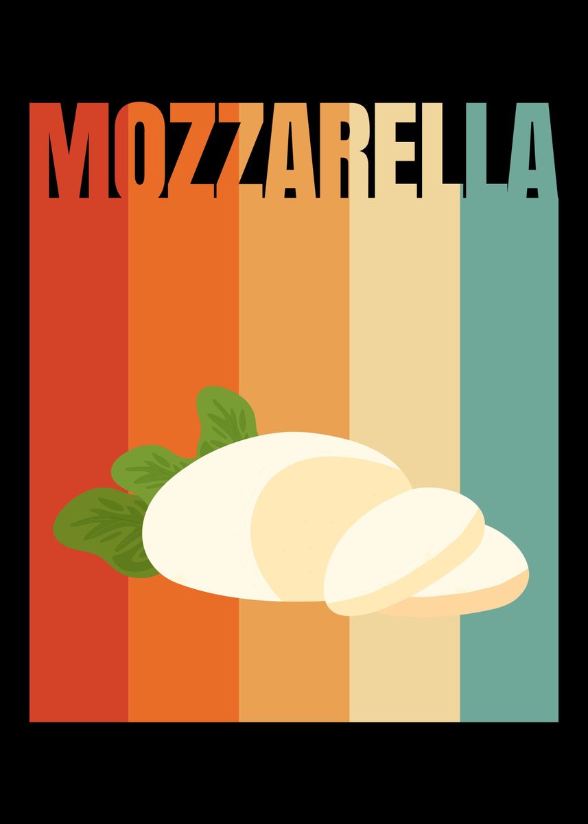 'Retro Mozzarella' Poster by Hexor | Displate