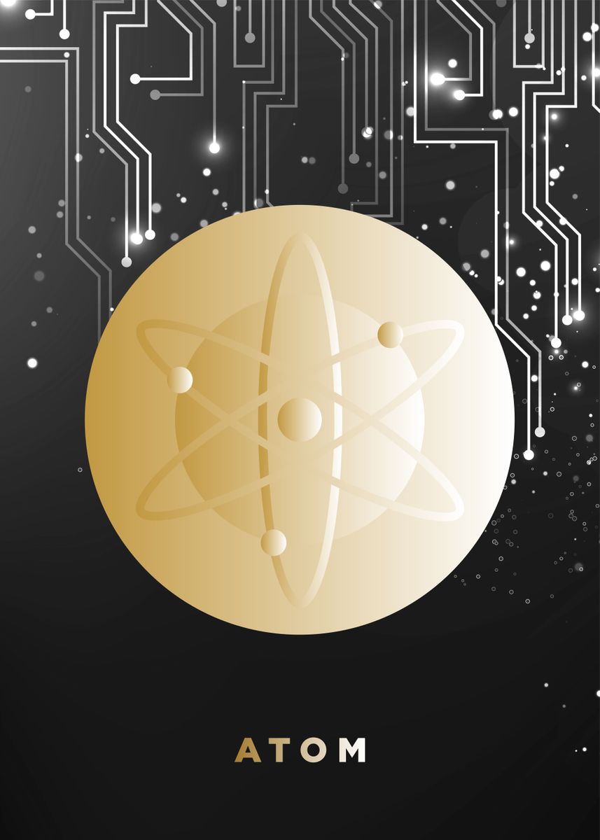 'Atom Coin' Poster, picture, metal print, paint by Surreal Print | Displate