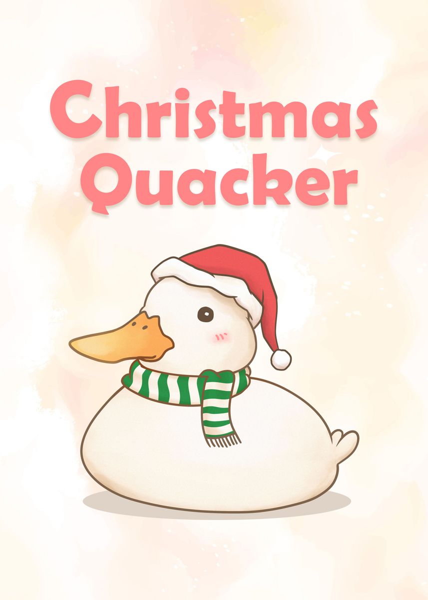 'Christmas Quacker Duck' Poster, picture, metal print, paint by Takeda ...