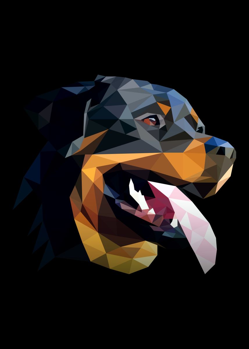 'Rottweiler' Poster, picture, metal print, paint by dung nguyen | Displate