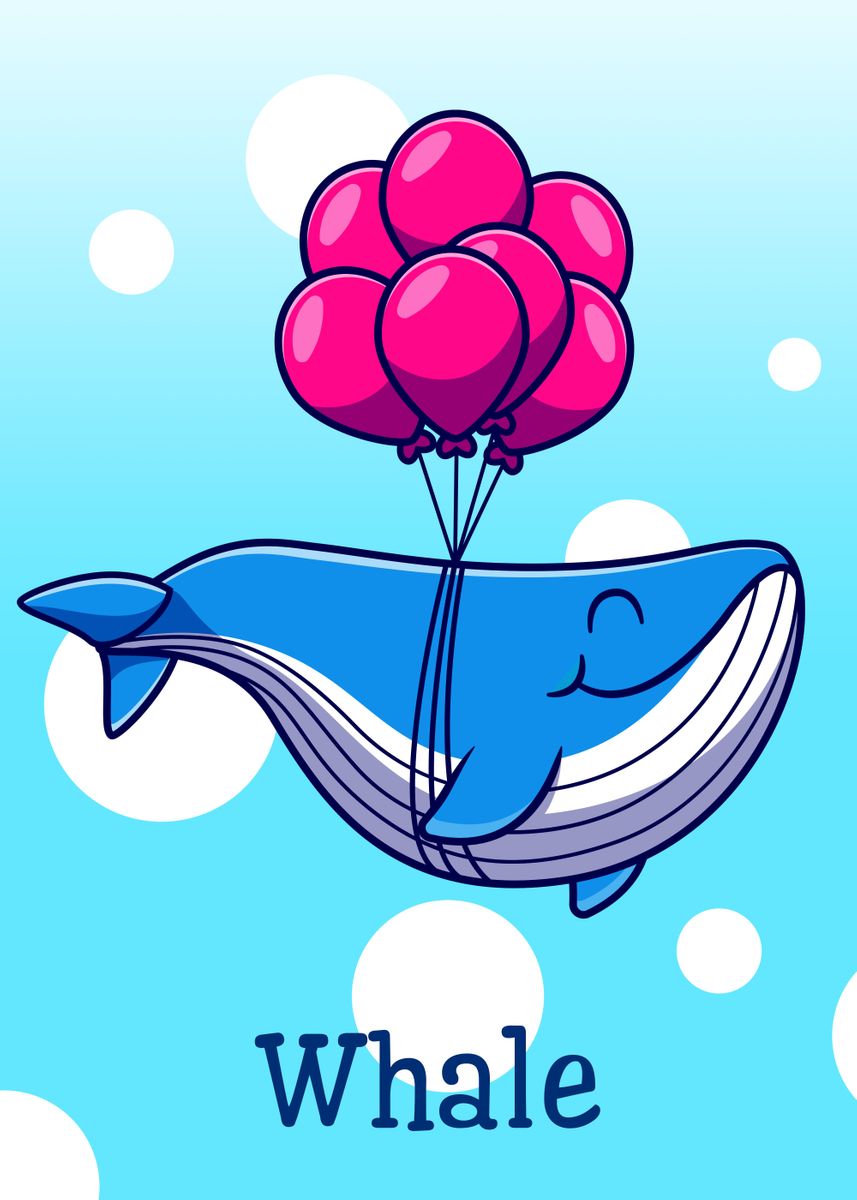 'Whale' Poster, picture, metal print, paint by tona Billi | Displate