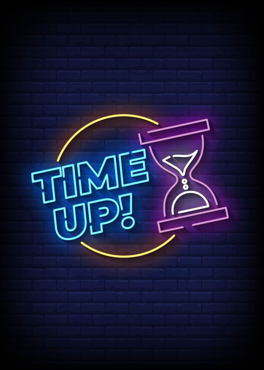 'Time Up' Poster, picture, metal print, paint by Selja Cute | Displate