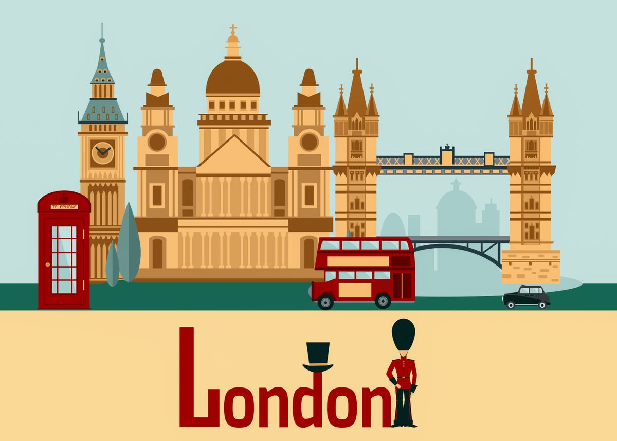 'London City' Poster by Willa Roberts | Displate