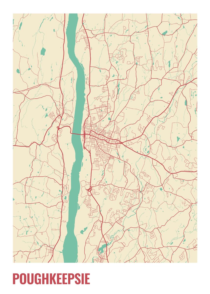 'Poughkeepsie' Poster, picture, metal print, paint by Mr Penguin | Displate