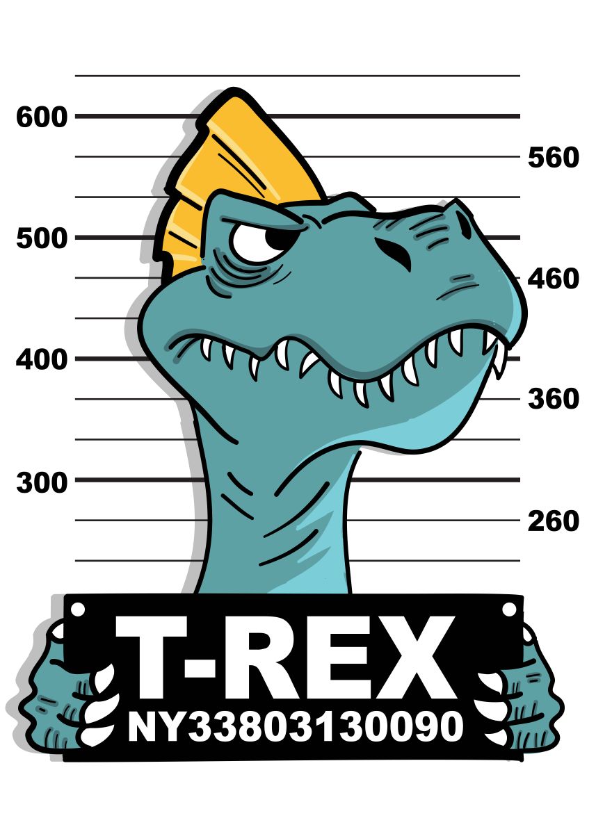 'Trex Dinosaur' Poster, picture, metal print, paint by NIZAM KHAN ...