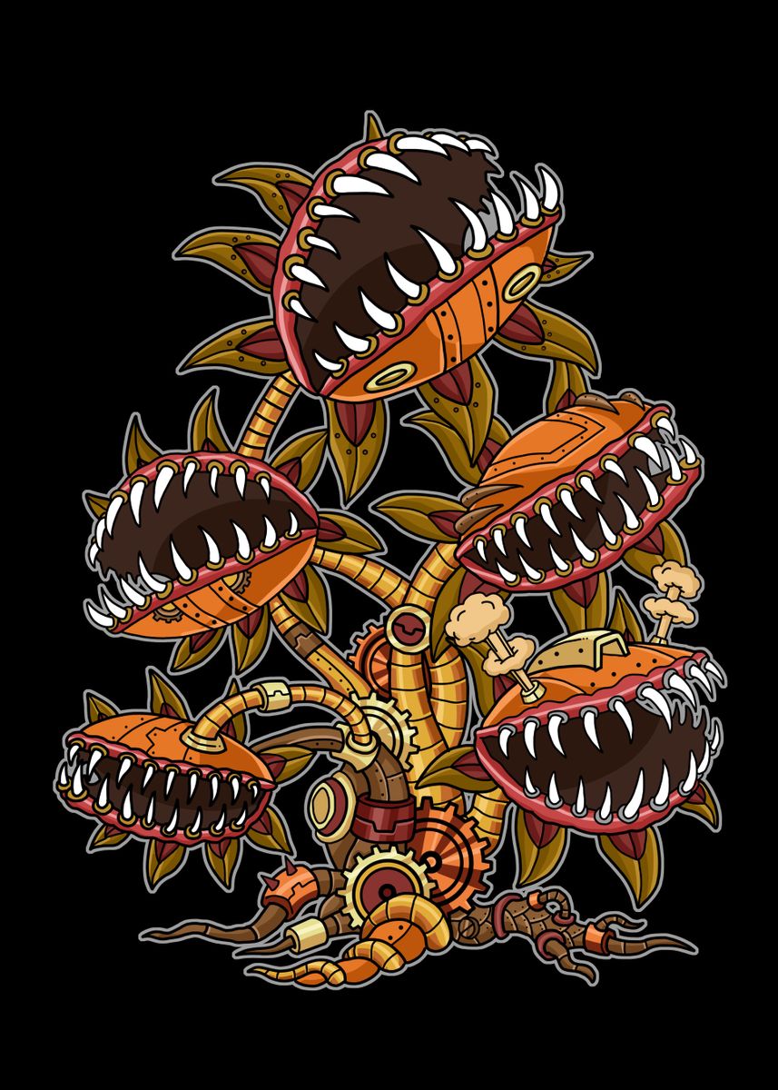 'Steampunk Venus Fly Trap' Poster, picture, metal print, paint by ...